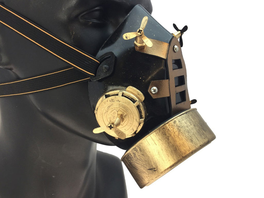 Gold Steampunk Gas Mask | associatedtheatrical