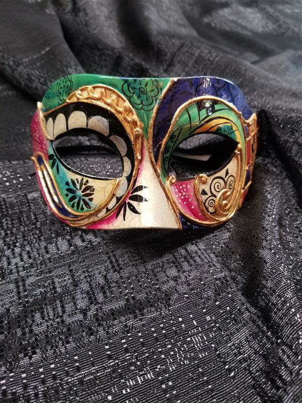 Ornate Gold Mask with Colors | associatedtheatrical